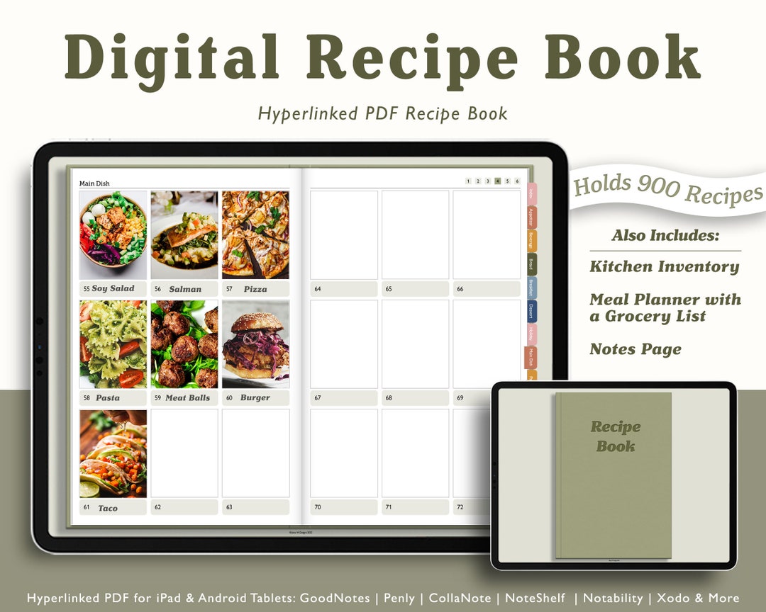 Digital Cook Book Digital Recipe Book for Goodnotes Recipe - Etsy