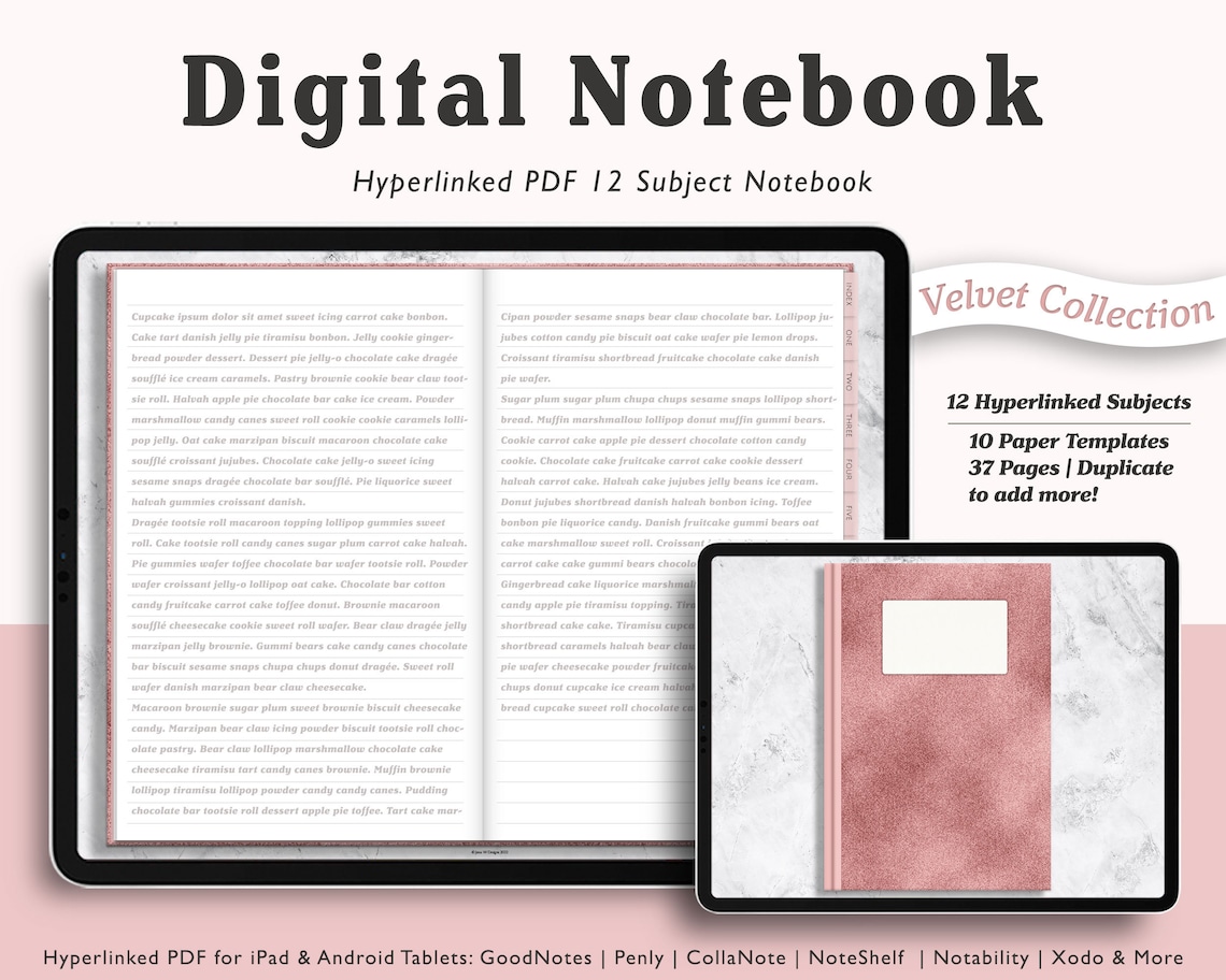 Digital Notebook Landscape Realistic Digital Notebook - Etsy