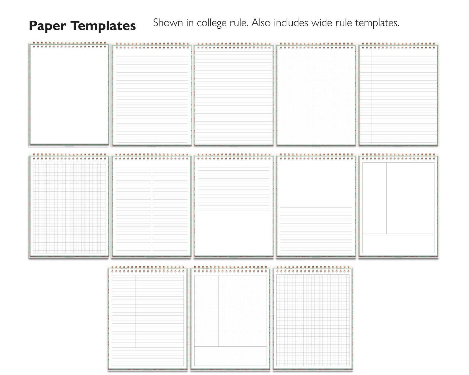 Premium Digital Notebook, Spring Floral Digital Notepad With Rings ...