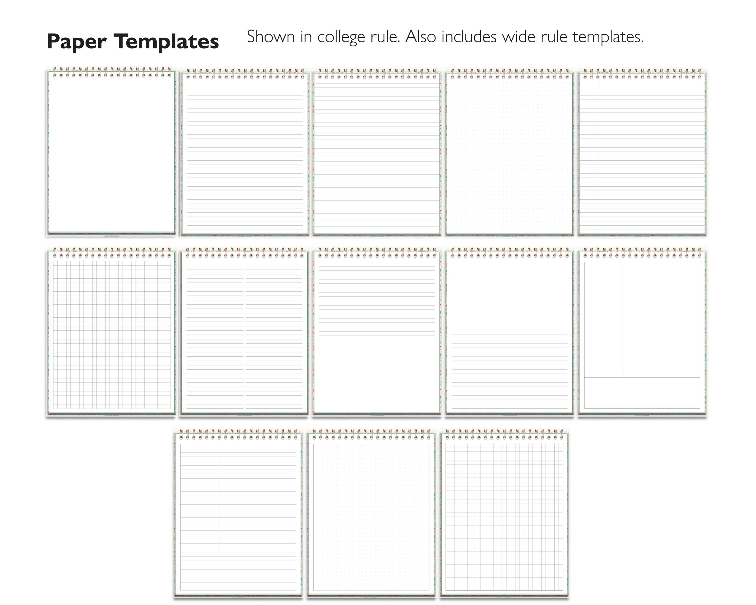 Premium Digital Notebook, Spring Floral Digital Notepad With Rings ...