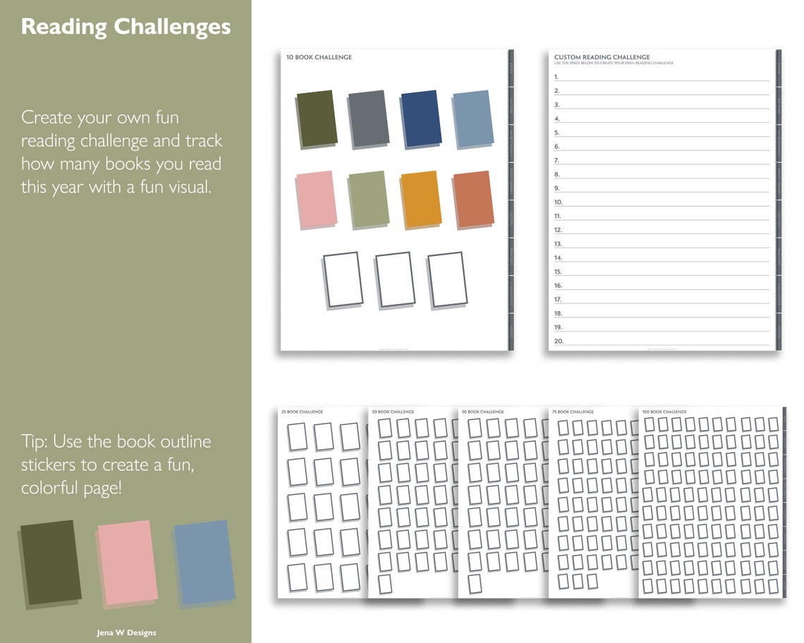 Digital Reading Journal for Goodnotes Book Review Journal - Etsy