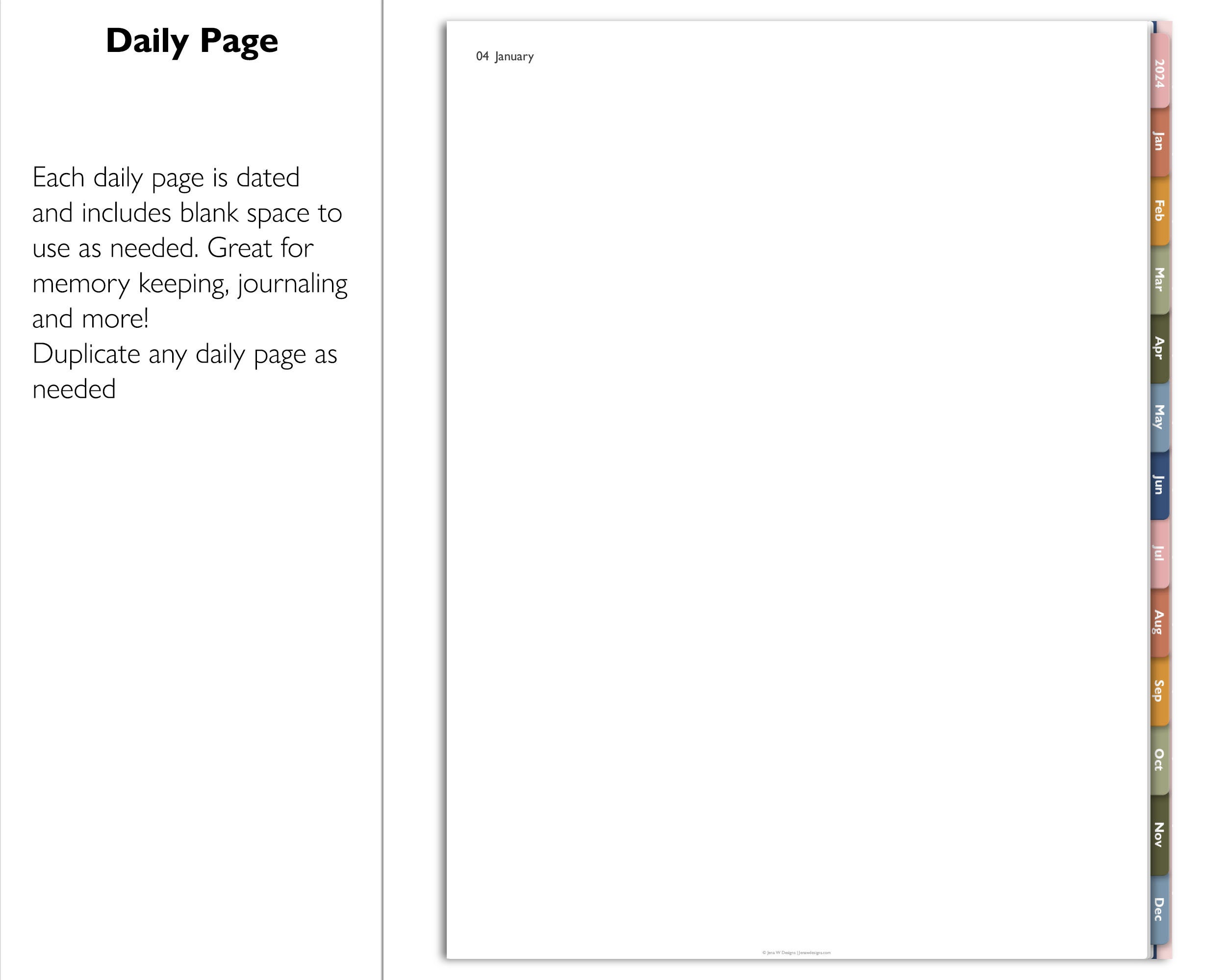 2024 Daily Digital Journal With Blank Page, Goodnotes Dated Journal ...