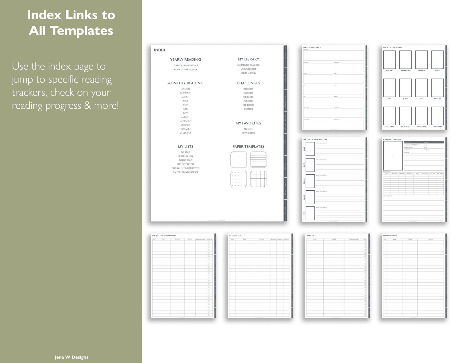 Digital Reading Journal for Goodnotes Book Review Journal - Etsy