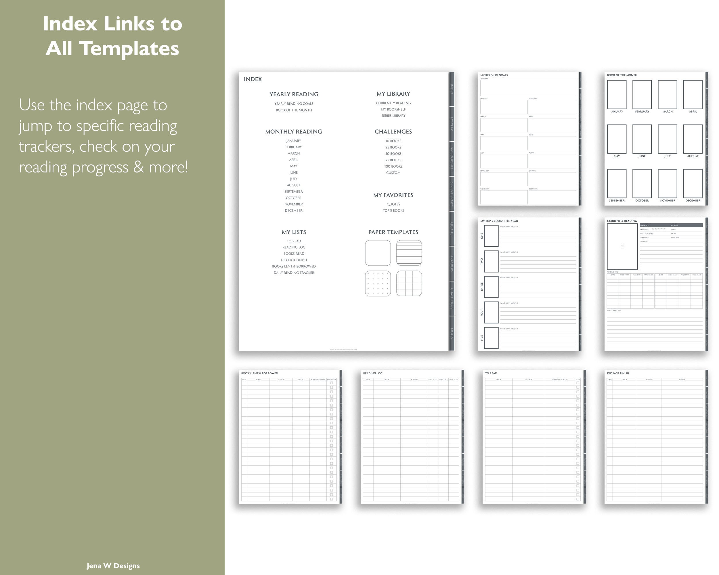 Digital Reading Journal for Goodnotes Book Review Journal - Etsy