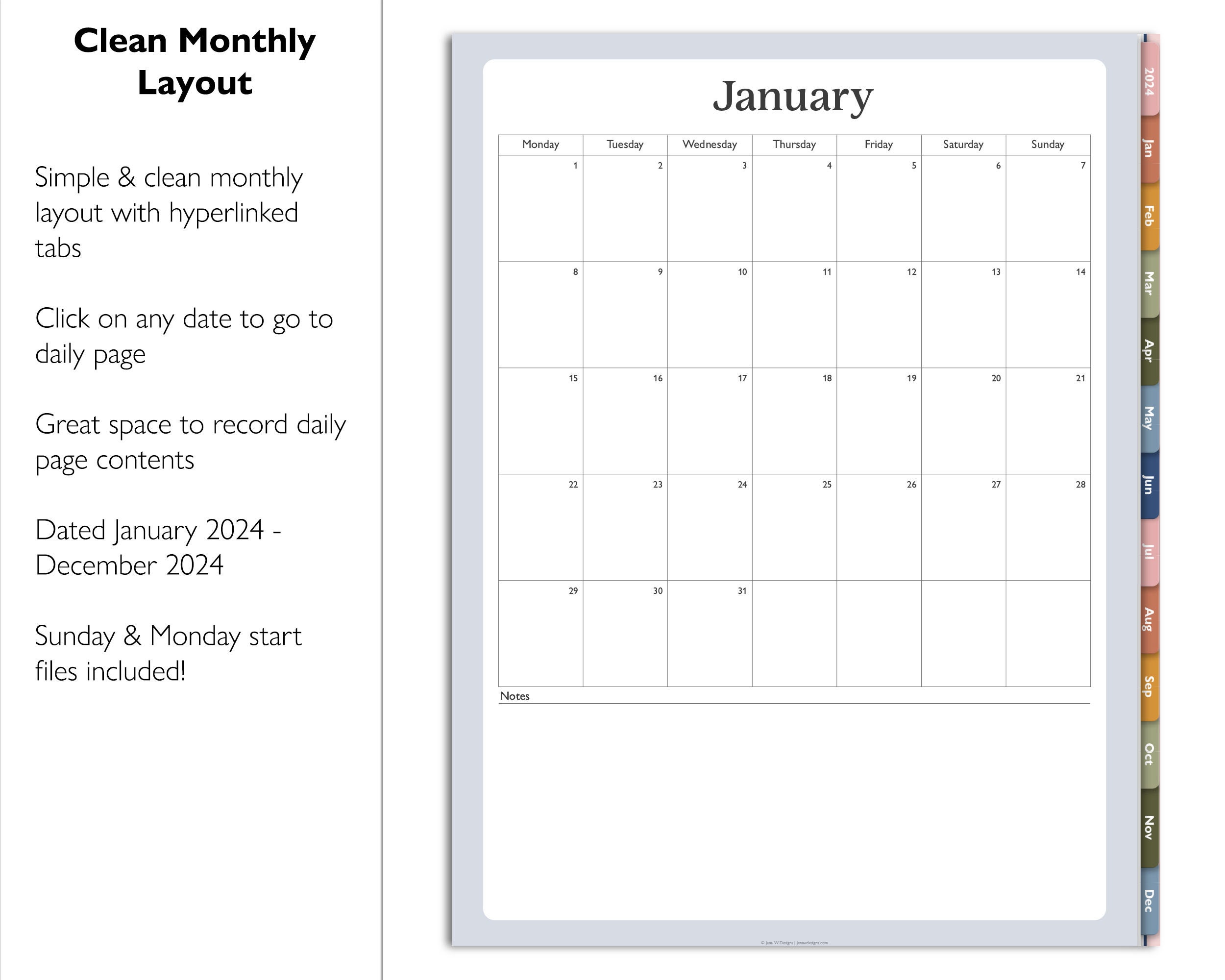 2024 Daily Digital Journal With Blank Page, Goodnotes Dated Journal ...