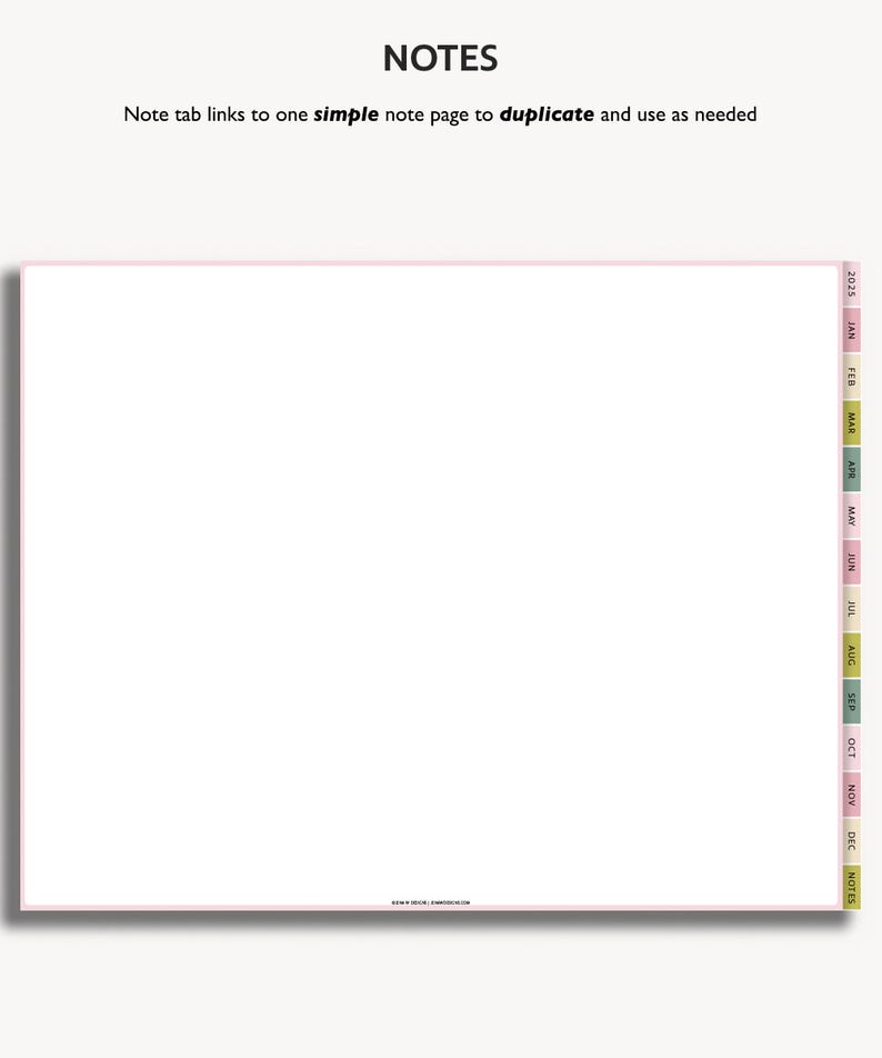 2025 Simple Monthly Digital Planner, Minimal Month Only Digital ...