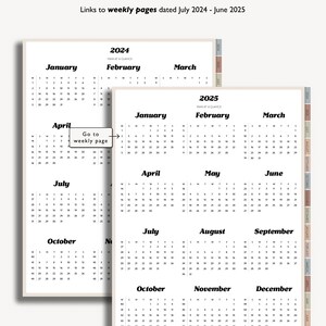 2024 2025 Minimalist Goodnotes Planner, Mid Year Digital Agenda, Dated ...