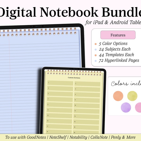 Digital Notebook Paper - Etsy