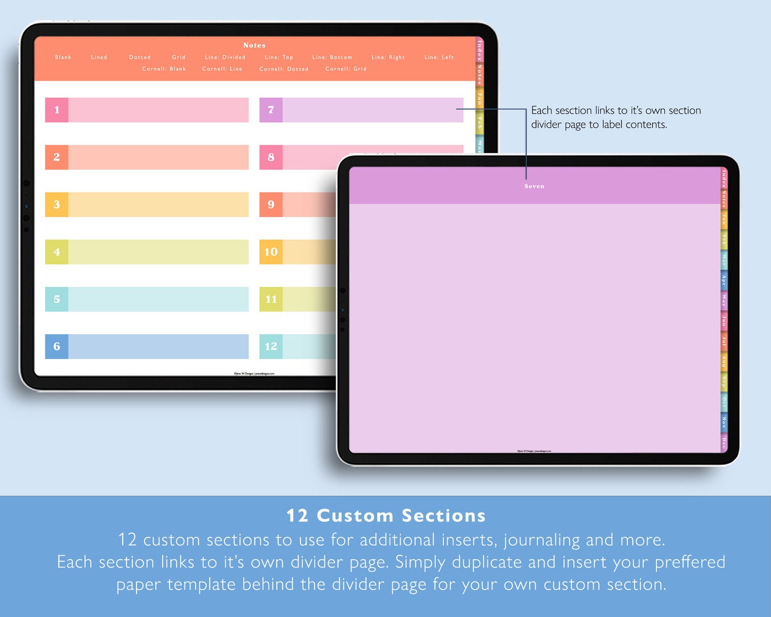 Undated Daily Digital Planner, Monthly Weekly Daily Agenda, Colorful ...