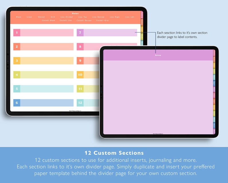 Undated Daily Digital Planner, Monthly Weekly Daily Agenda, Colorful ...