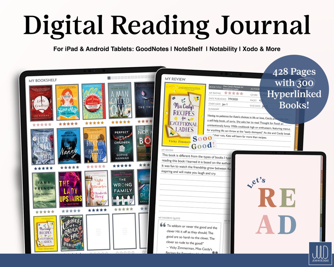 Digital Reading Journal Digital Book Journal for Goodnotes - Etsy
