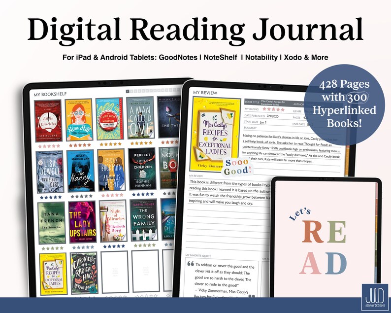 Digital Reading Journal Digital Book Journal for Goodnotes - Etsy