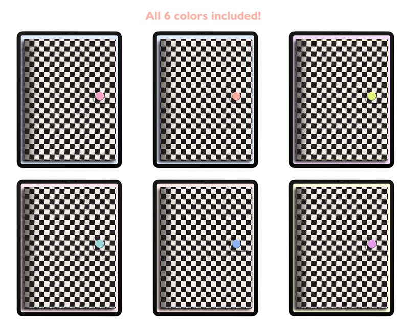 Checkered Digital Notebook Cover, Realistic Digital Cover, Retro iPad ...