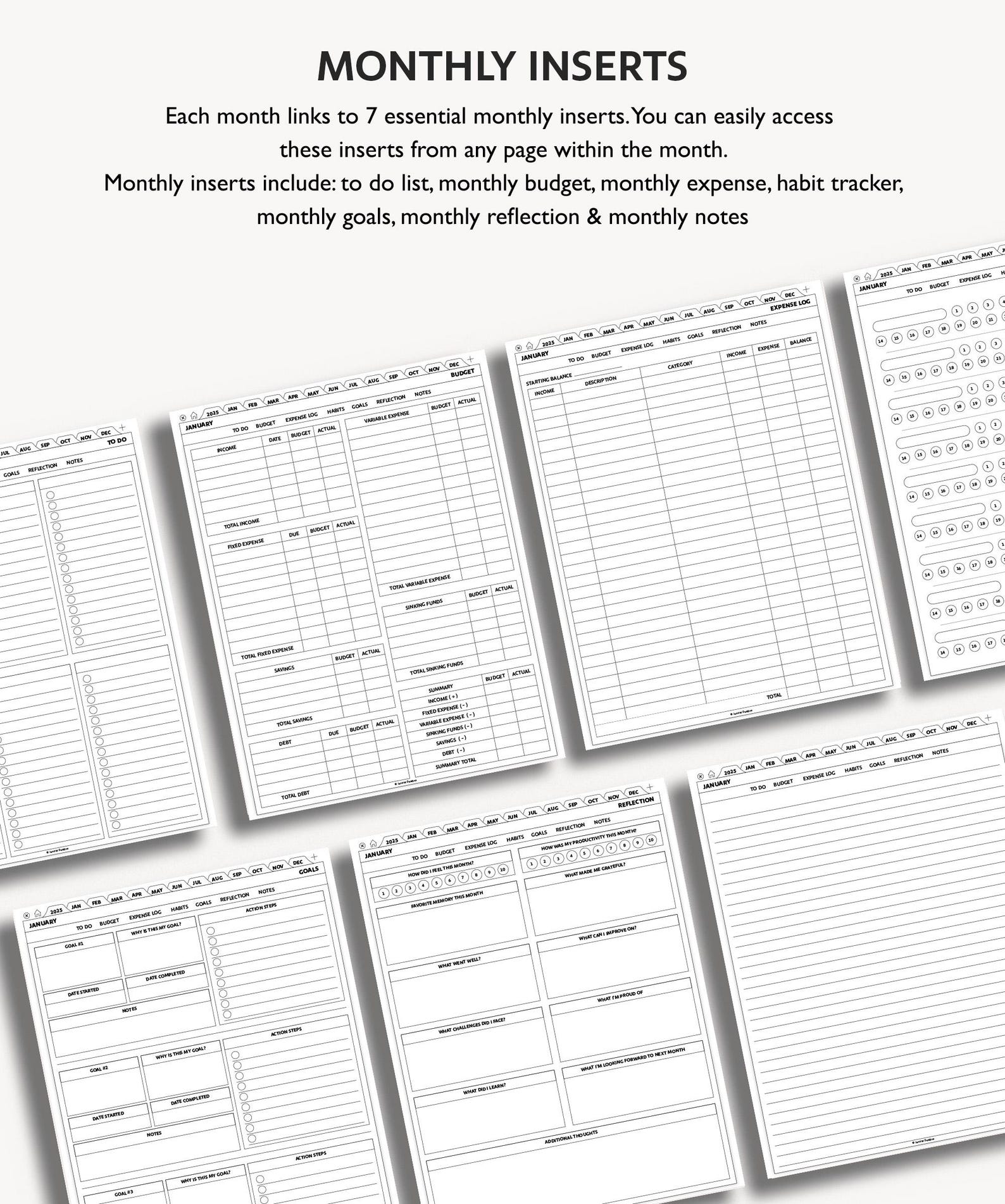 2025 Daily Weekly Monthly Digital Planner for Goodnotes, Minimalist ...