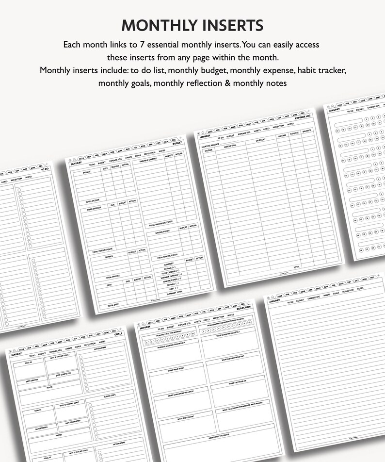 2025 Daily Weekly Monthly Digital Planner for Goodnotes, Minimalist ...