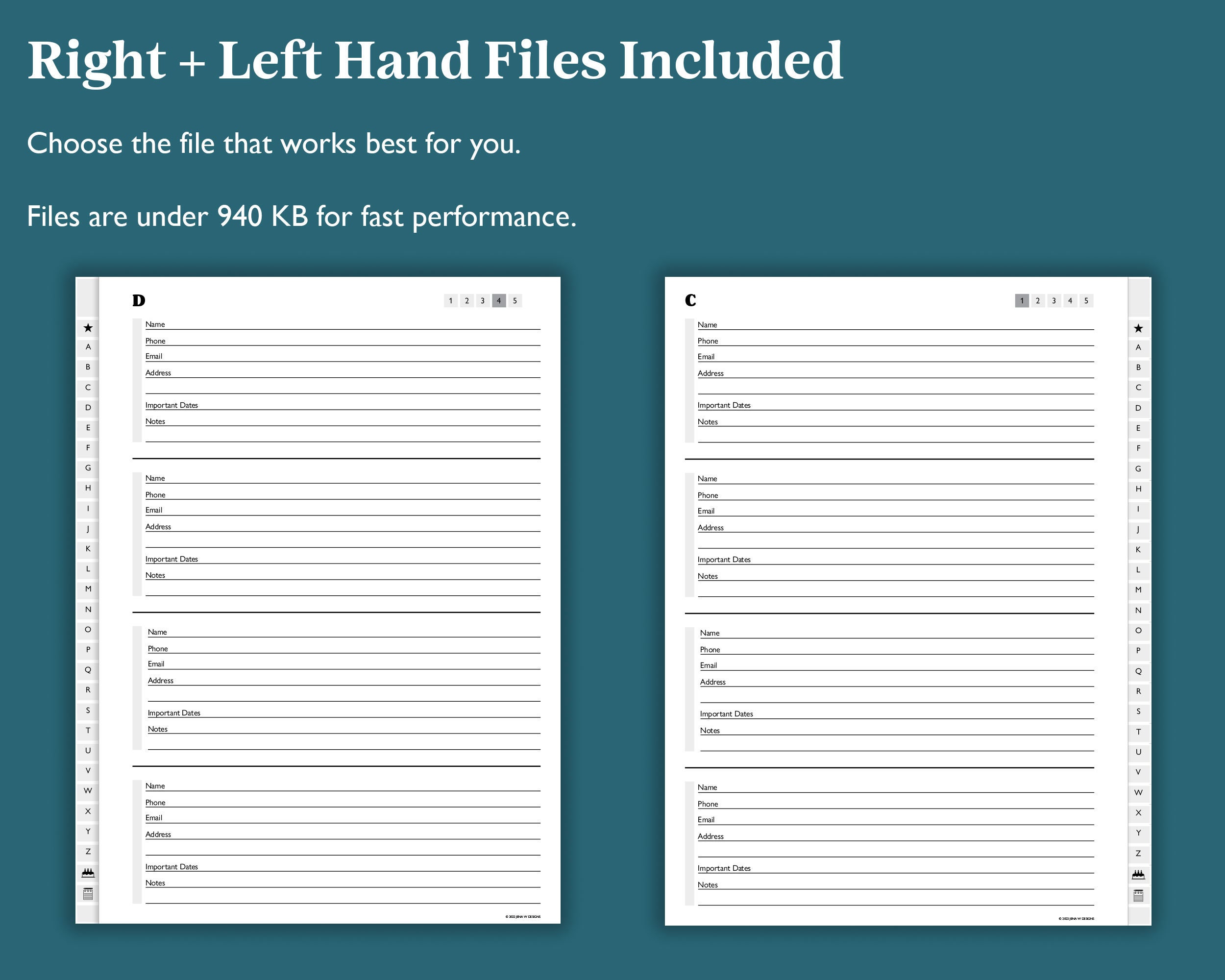 Digital Address Book for Remarkable 2: A-Z Contact List (PDF) - Etsy