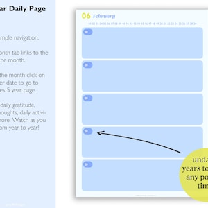 5 Year Daily Digital Journal 365 Daily Journal Hyperlinked - Etsy