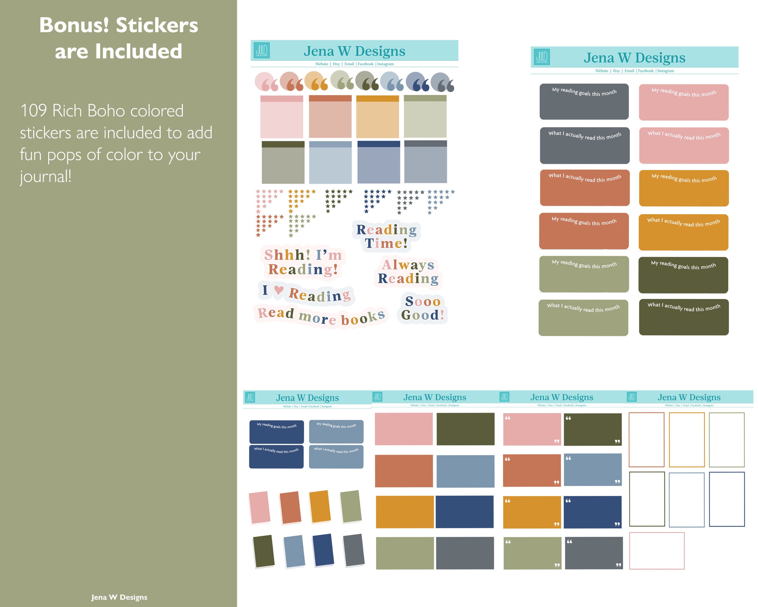 Digital Reading Journal for Goodnotes Book Review Journal - Etsy