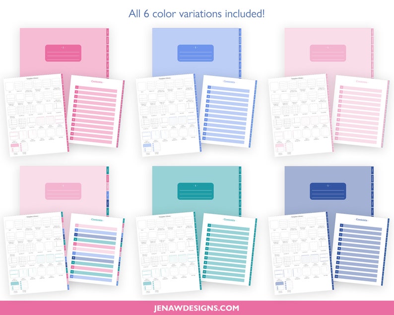 12 Subject Digital Notebook With Tabs, Digital Notebook Bundle ...