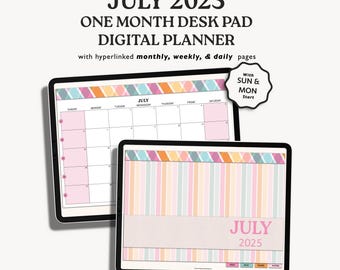 2025 Digital Planner, Portrait Hyperlinked iPad Planner, Goodnotes ...