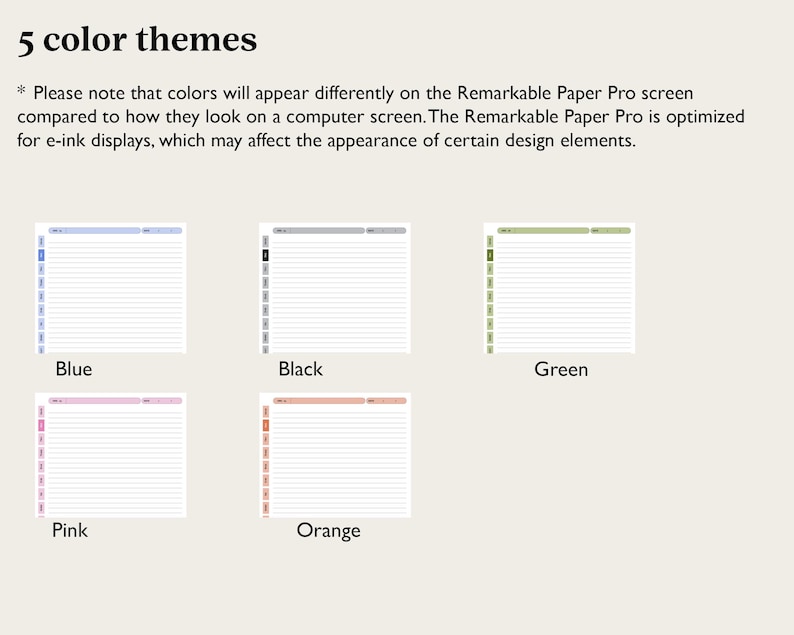 Notebook for Remarkable Paper Pro: 12-section Digital Template (PDF) - Etsy