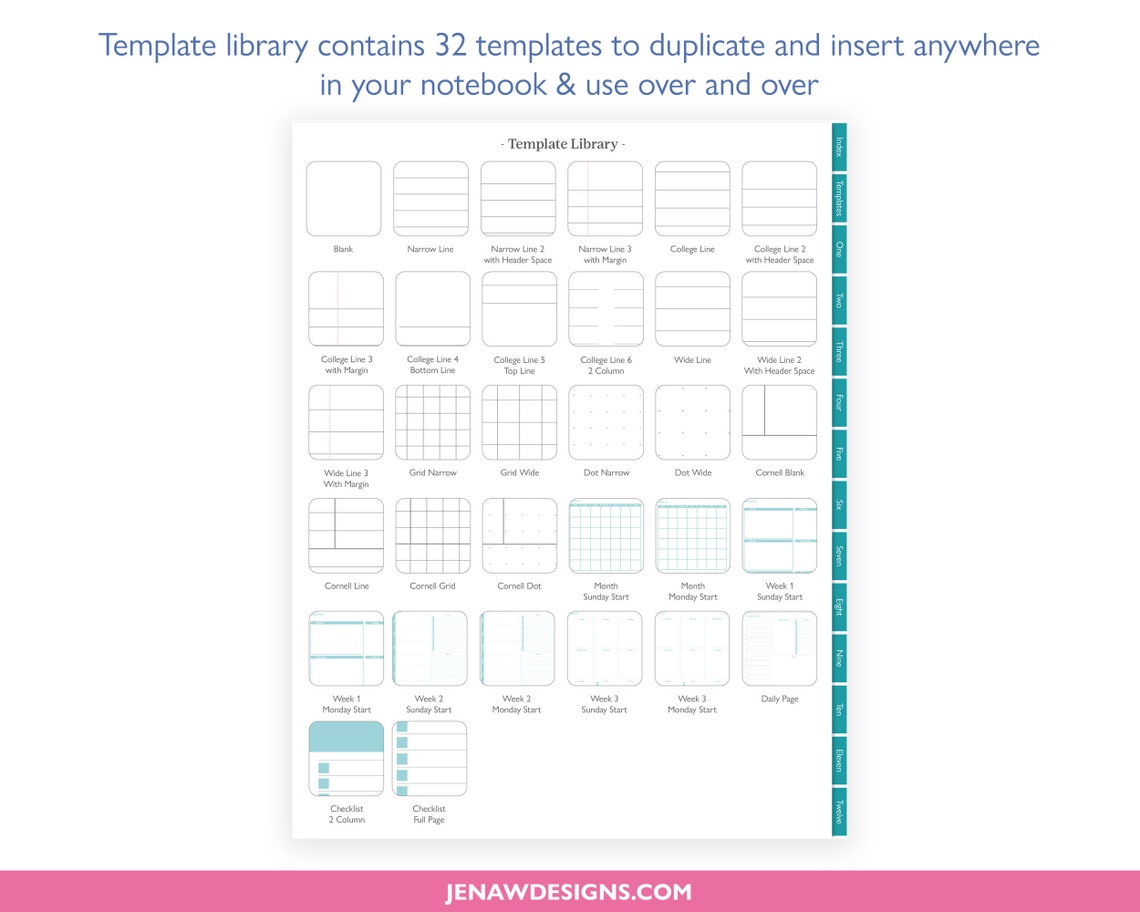 12 Subject Digital Notebook With Tabs, Digital Notebook Bundle ... 12 Subject Digital Notebook With Tabs, Digital Notebook Bundle ...