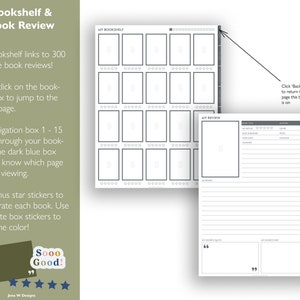 Digital Reading Journal for Goodnotes, Book Review Journal Template ...