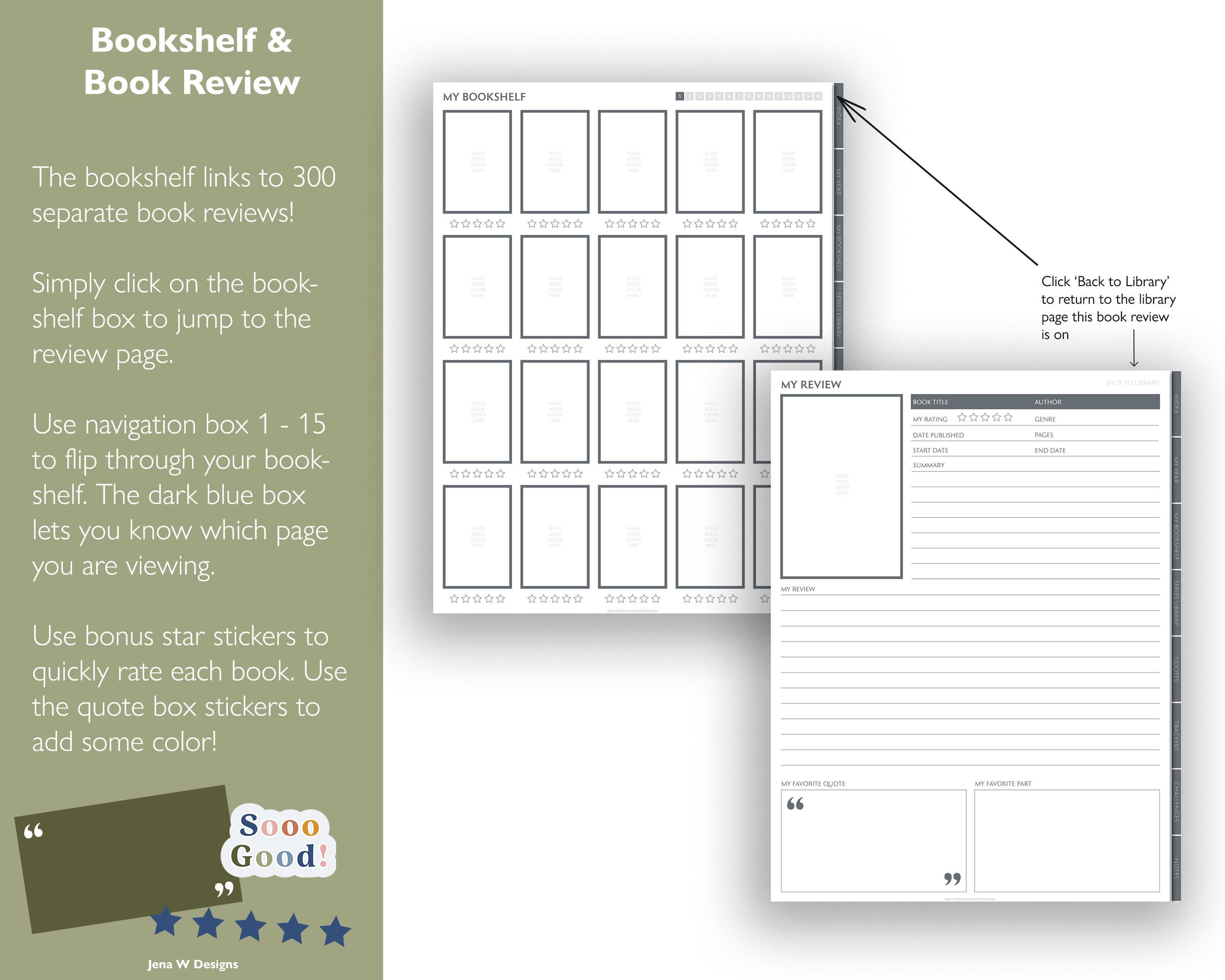 Digital Reading Journal for Goodnotes Book Review Journal - Etsy