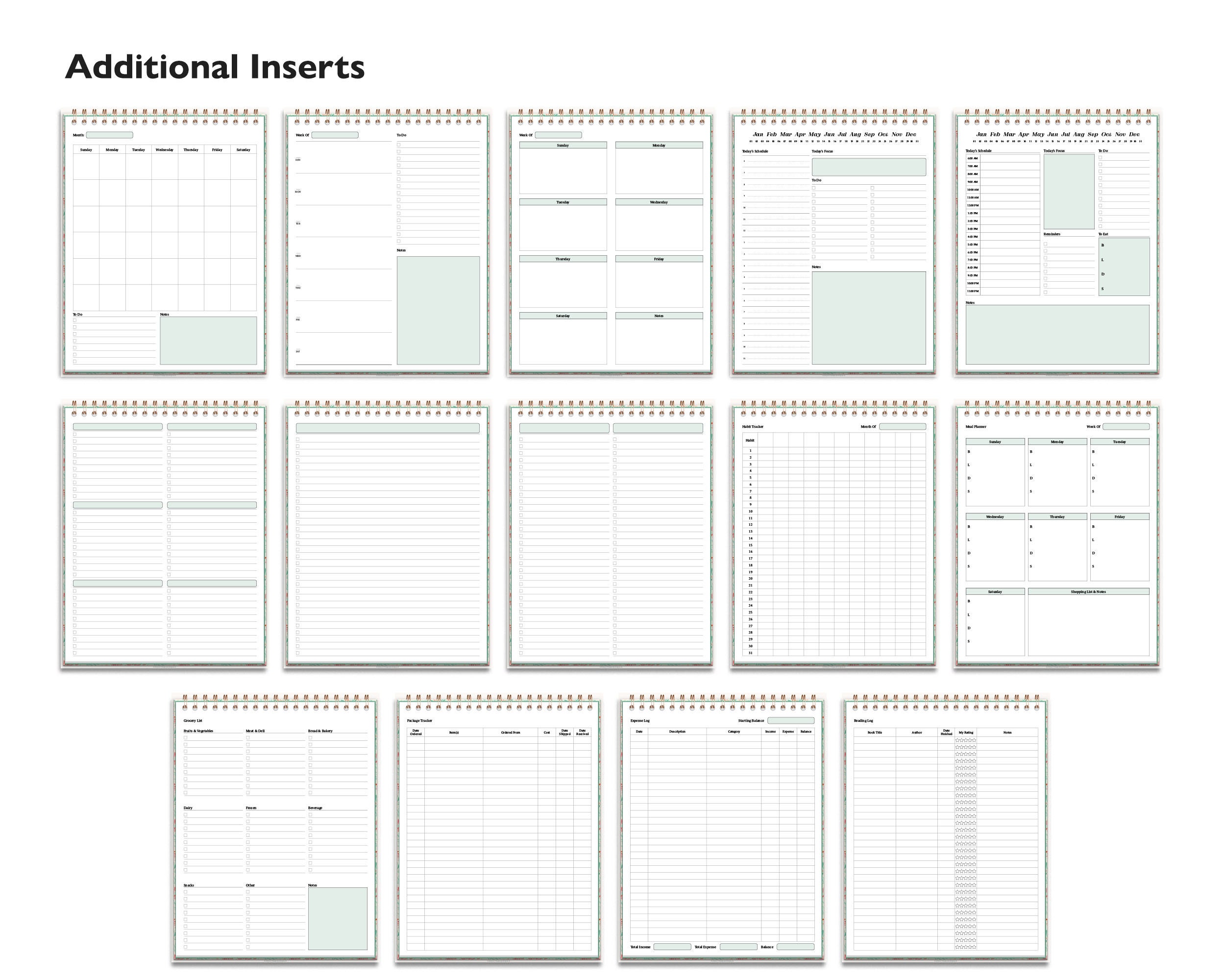 Premium Digital Notebook, Spring Floral Digital Notepad With Rings ...