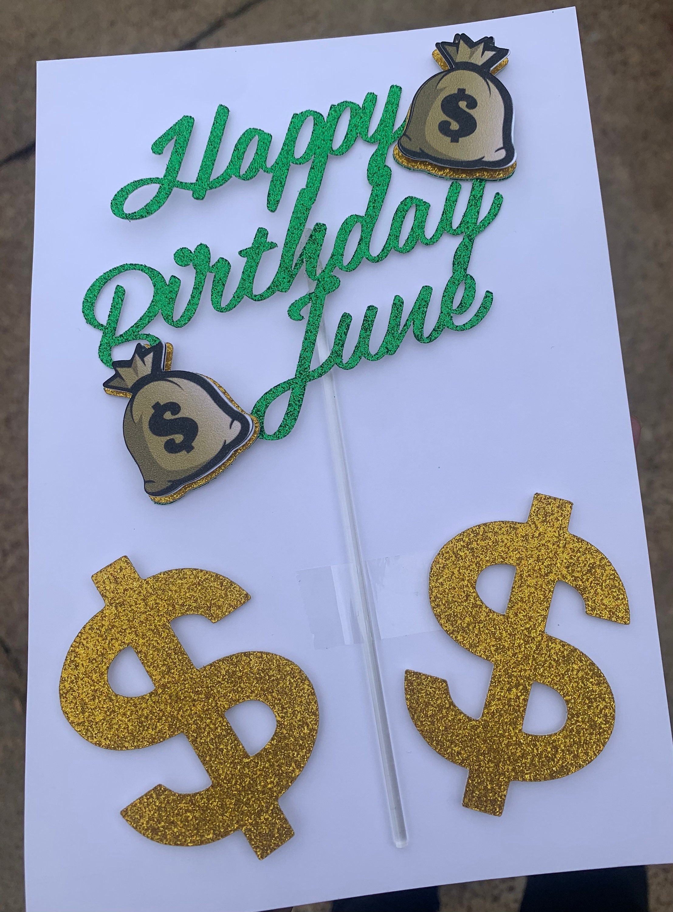 Money Bag Cake Topper Party Supplies - Etsy