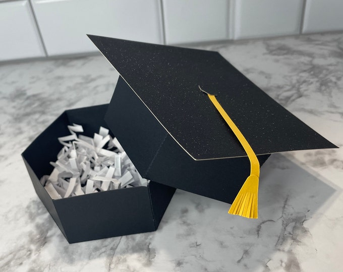 Grad Cap Gift Box, Graduation, Tassel, Paper Crafts, Party Favor ...