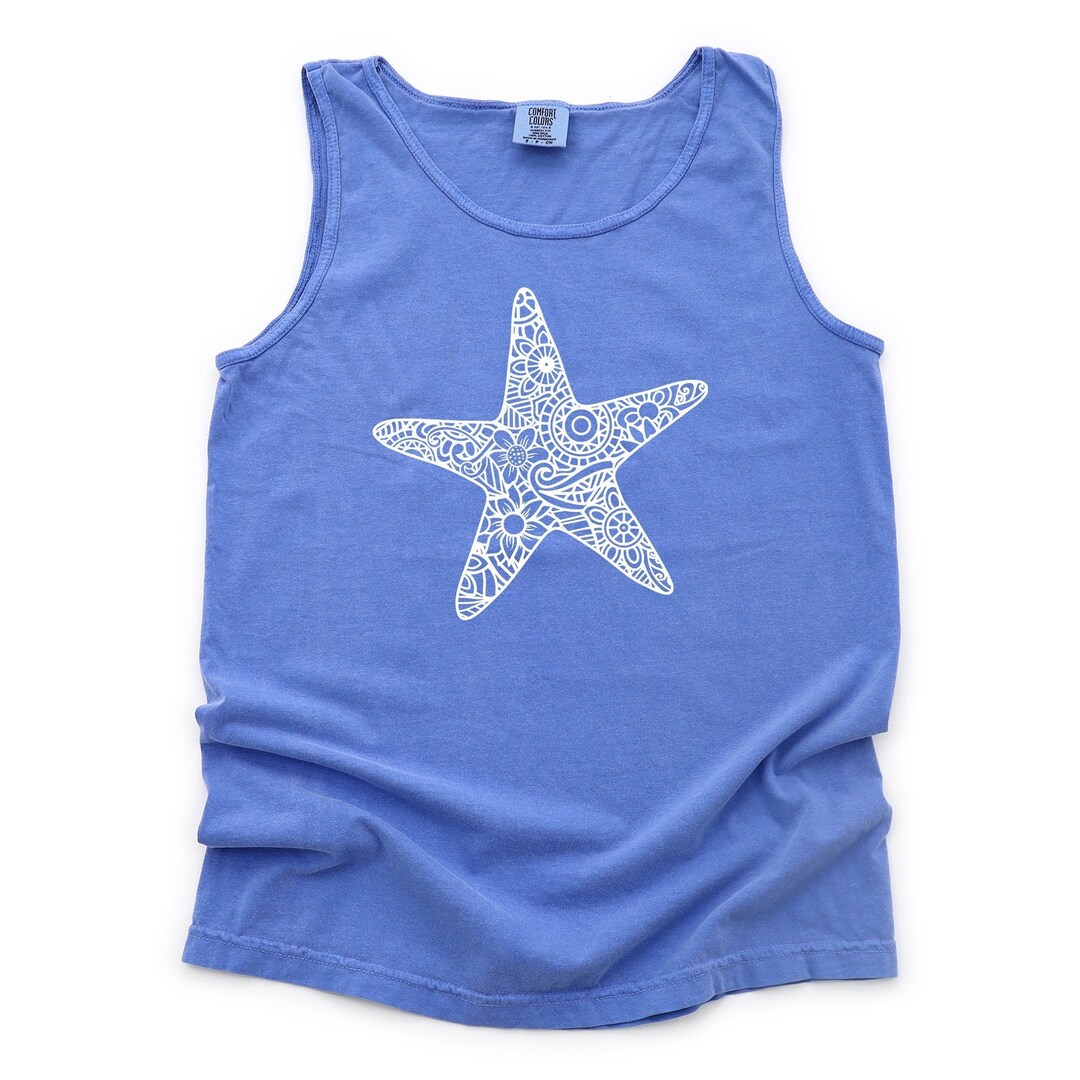 Summer Tank Top, Cute Starfish Mandala, Starfish Zentangle, Starfish ...