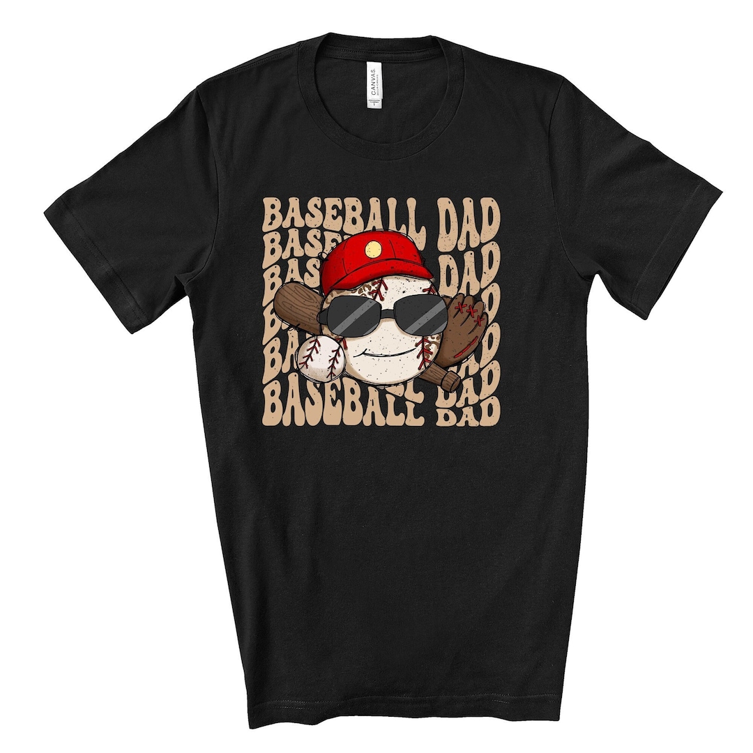 Baseball Dad Tee, Baseball Dad With Glove, Bat and Cap Design on ...