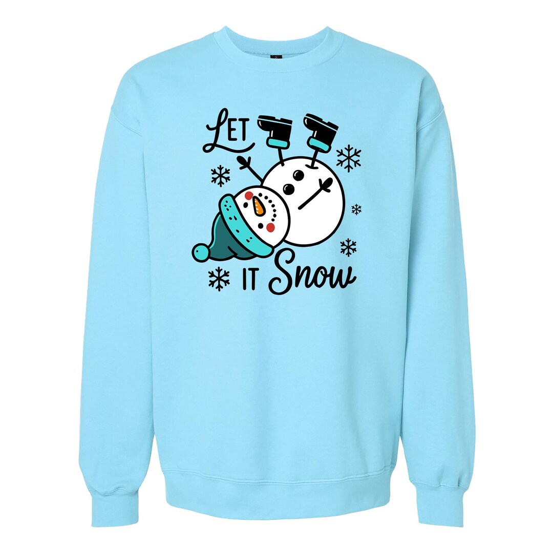 Upside Down Snowman Sweatshirt, 'let It Snow' Design, Gildan Crewneck ...