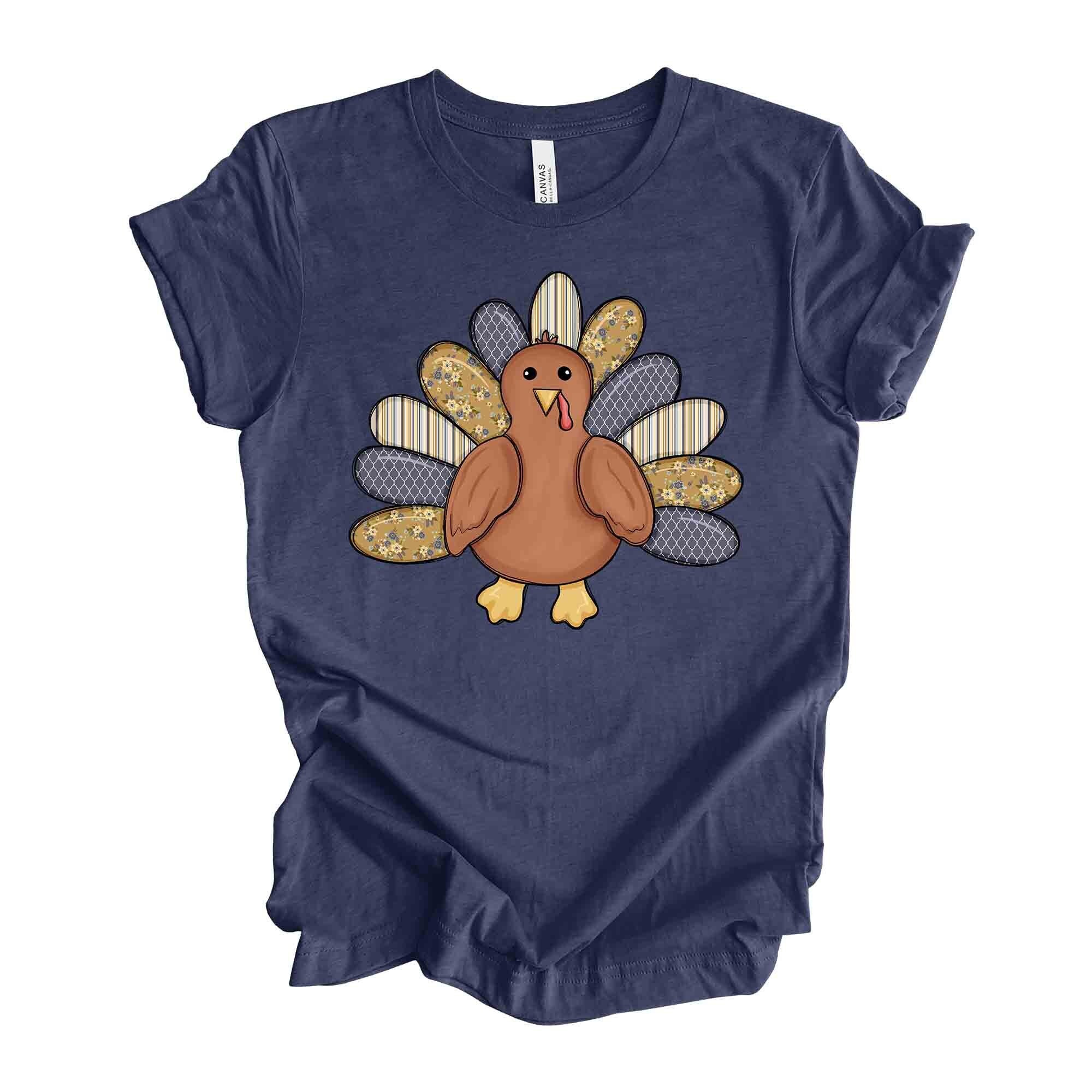 Thanksgiving Tee Super Cute Turkey With Print Wings on - Etsy