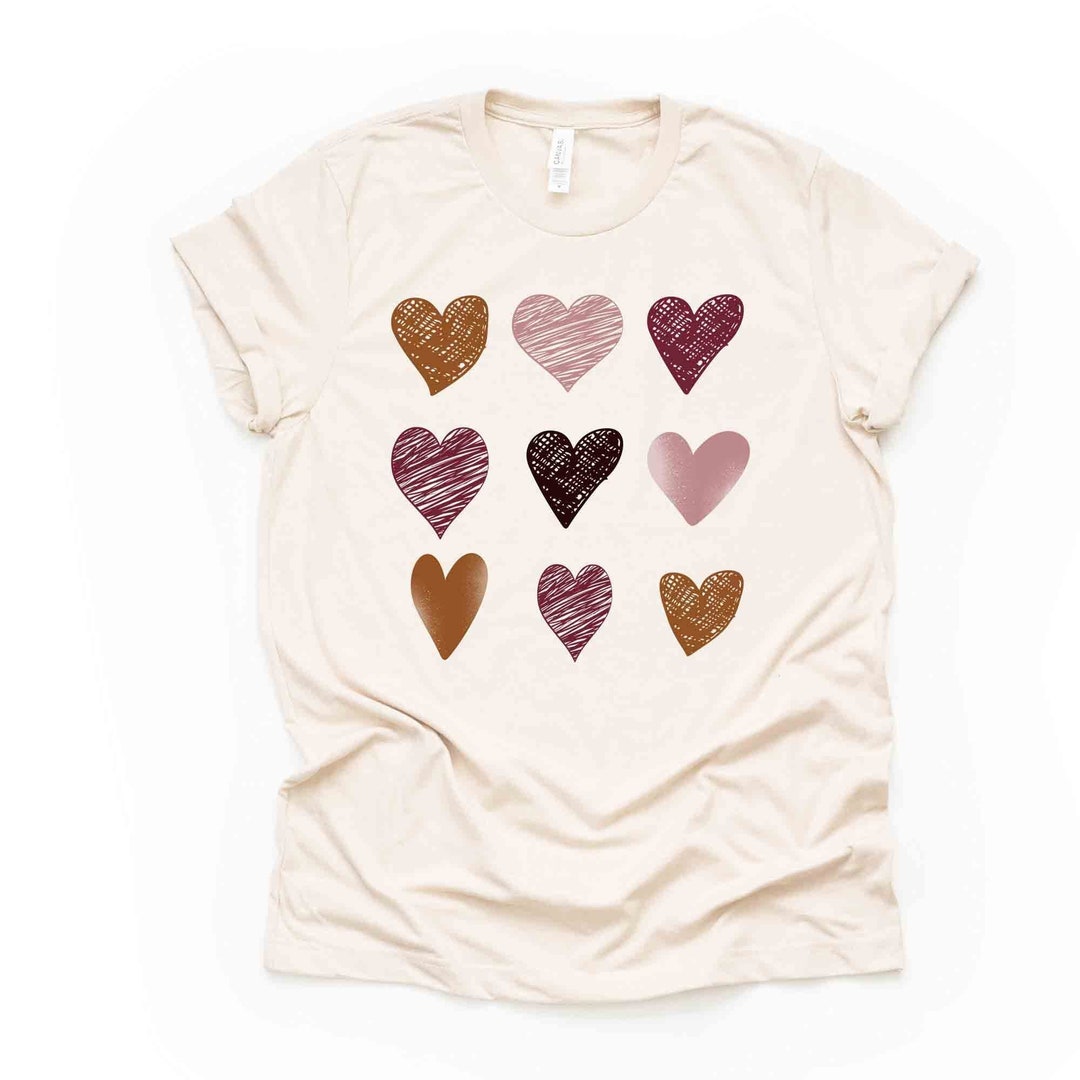 Valentine's Day, Boho Hearts in a Row, Cute Boho Hearts Design on ...