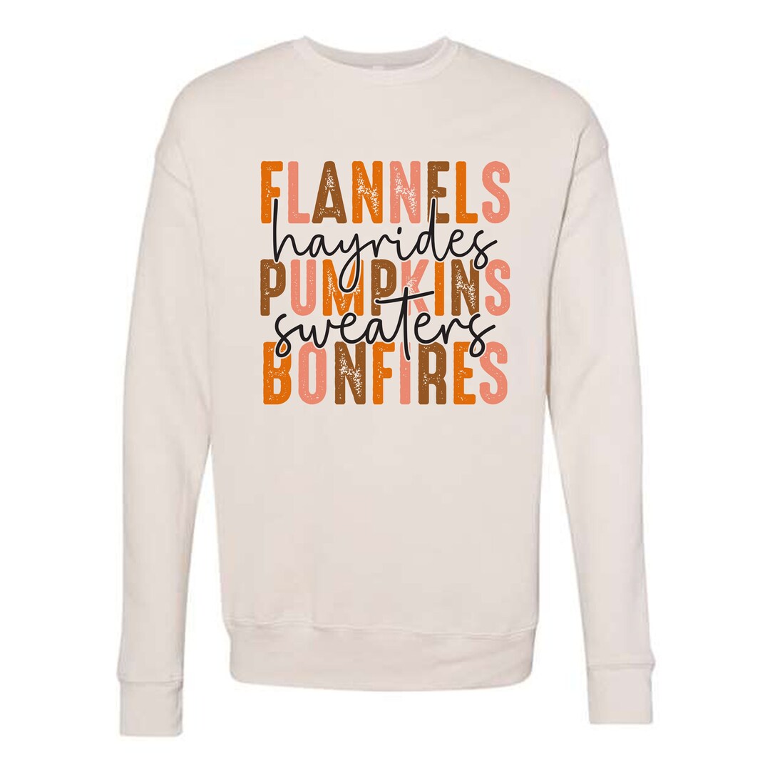 Flannels, Hayrides, Pumpkins, Sweaters & Bonfires Design, Unisex Sponge ...