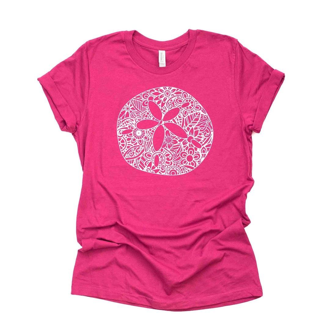 Beach Tee, Sand Dollar Mandala, Sand Dollar Zentangle Design, Premium ...