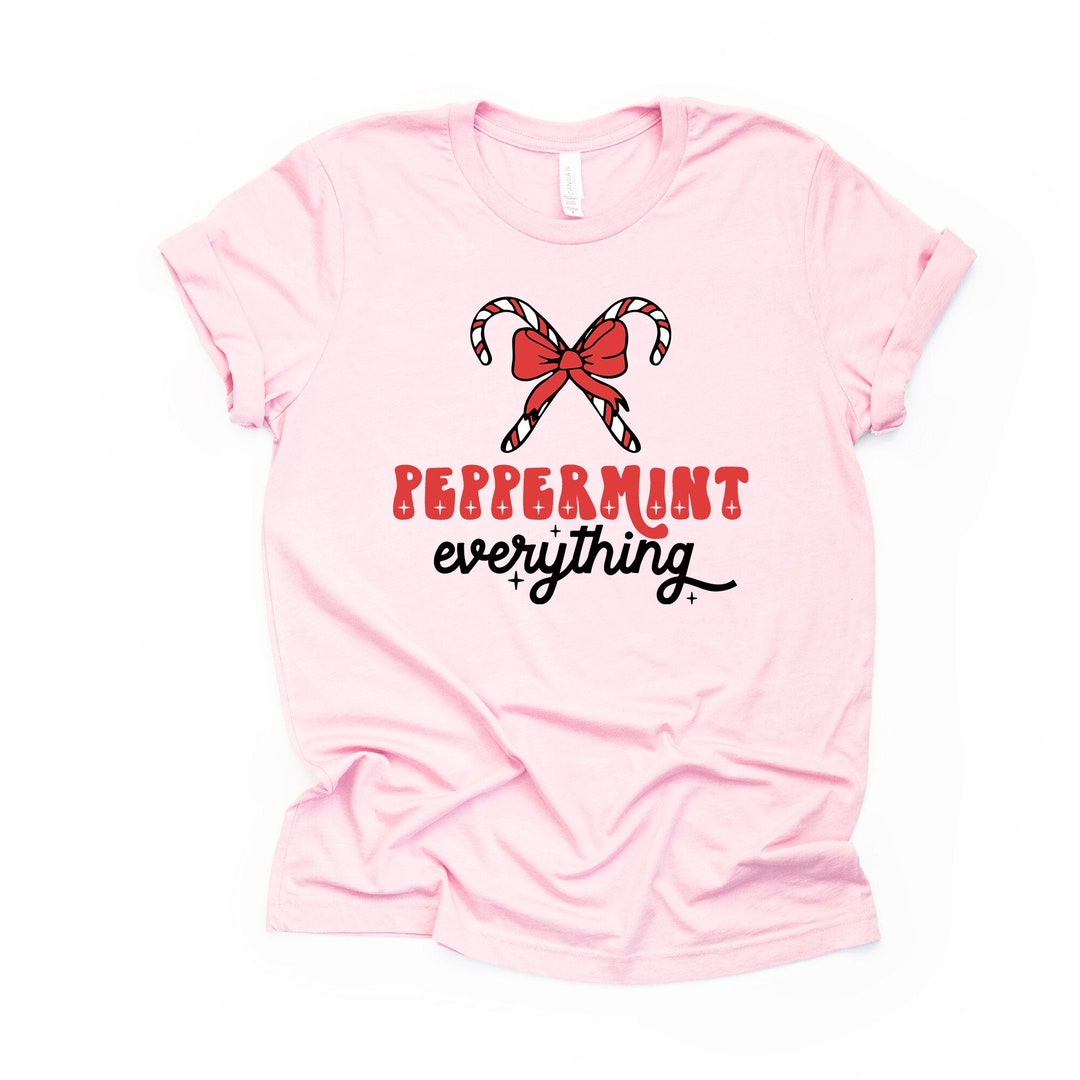 Peppermint Everything Tee: Candy Cane Peppermint Design - Unisex Shirt ...