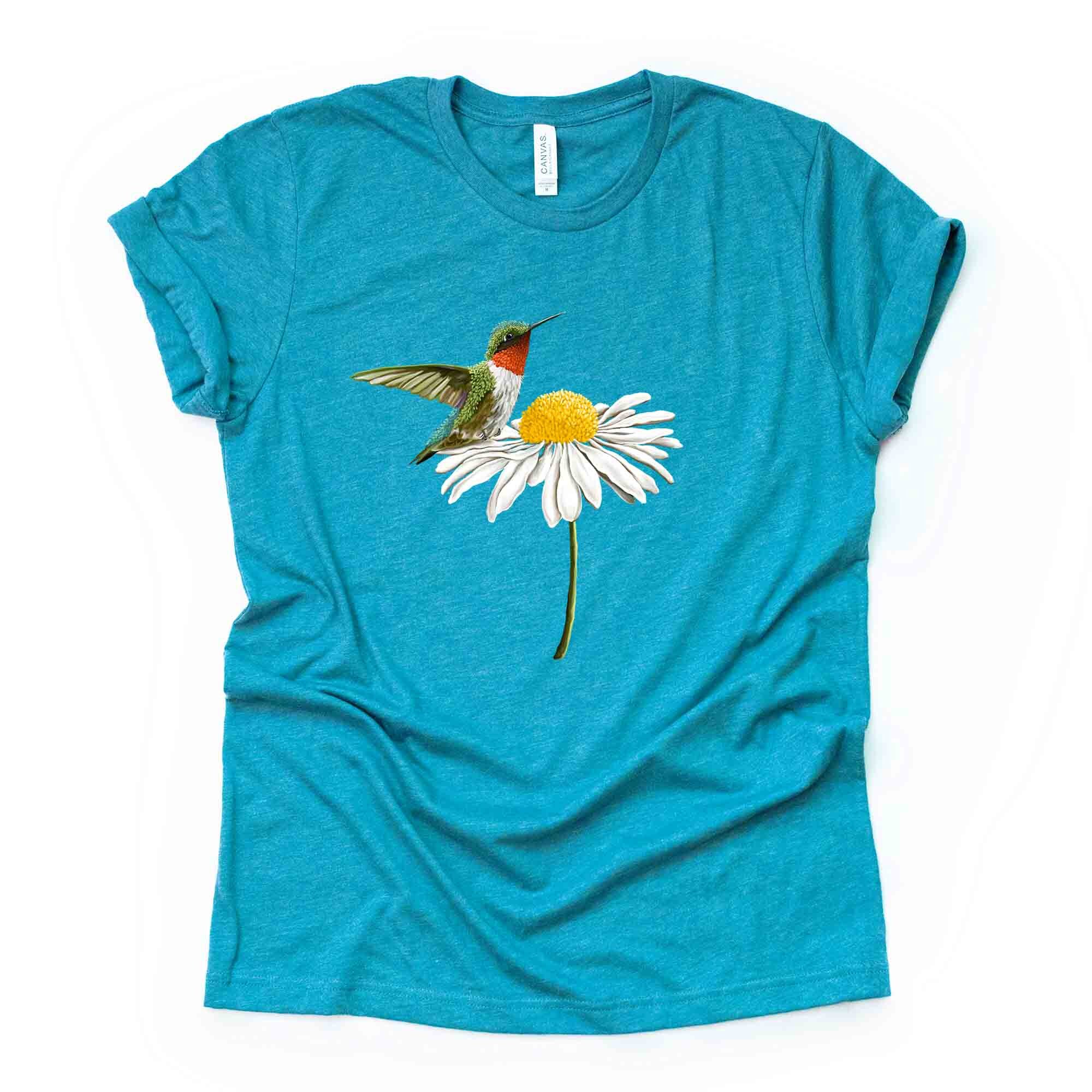 Hummingbird Tee Beautiful Ruby Red Throated Hummingbird on - Etsy