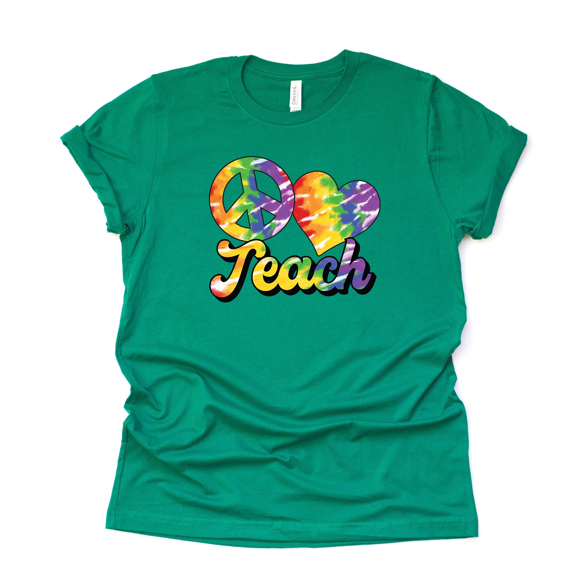 School Teacher Shirt Peace Love Teach Tie Dye Design on - Etsy
