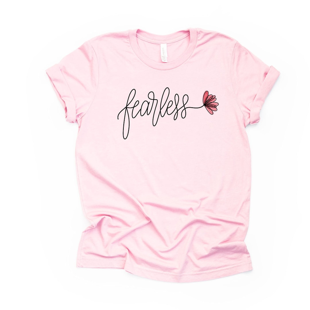 Simple Word Design Art, Fearless With Flower Design on Premium Unisex ...