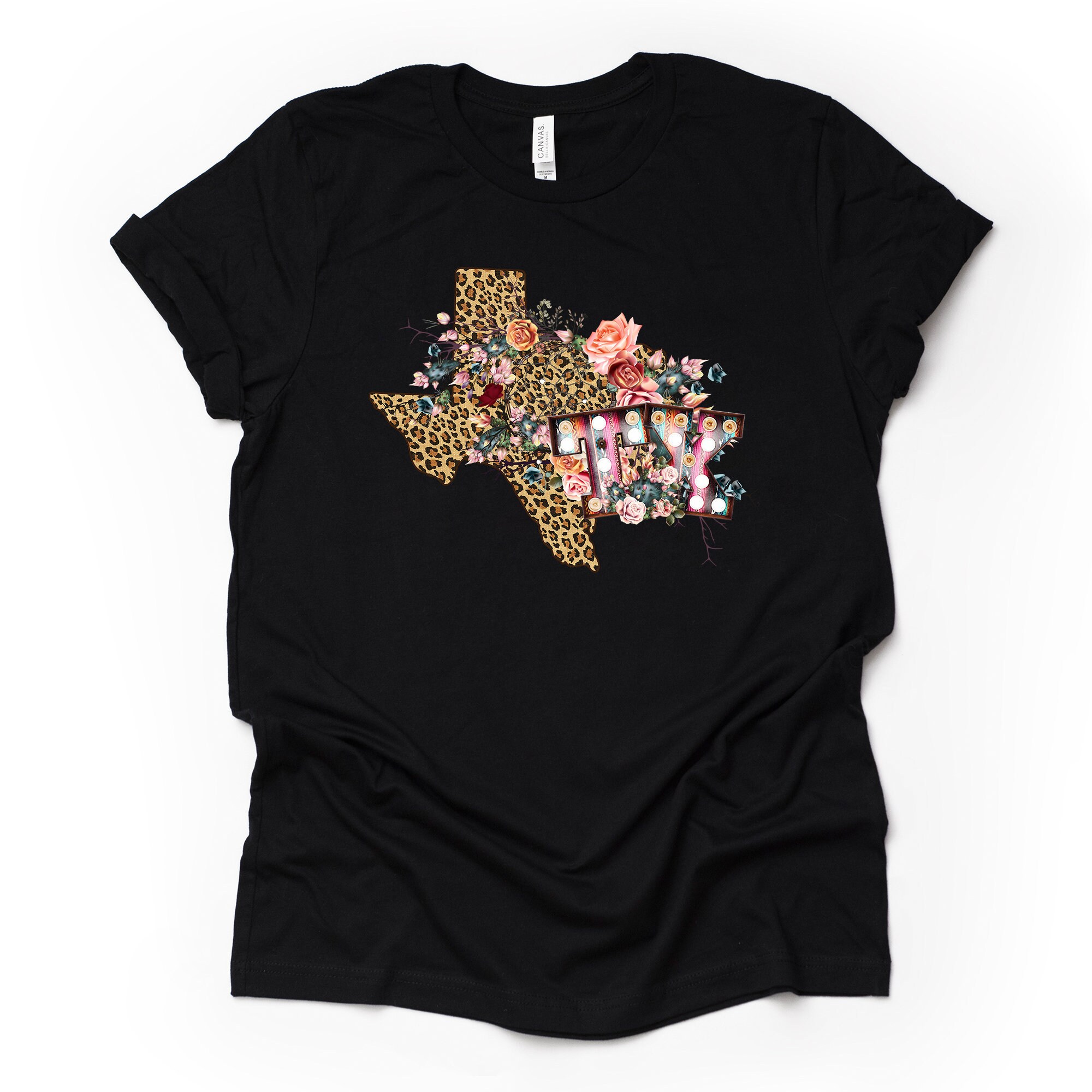Texas Tee Super Cute Leopard Print Texas Design on Premium - Etsy