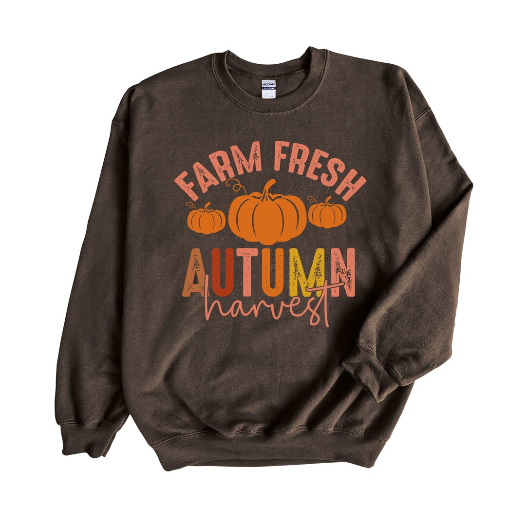 Farm Fresh Autumn Harvest Sweatshirt - Pumpkin Design - Etsy
