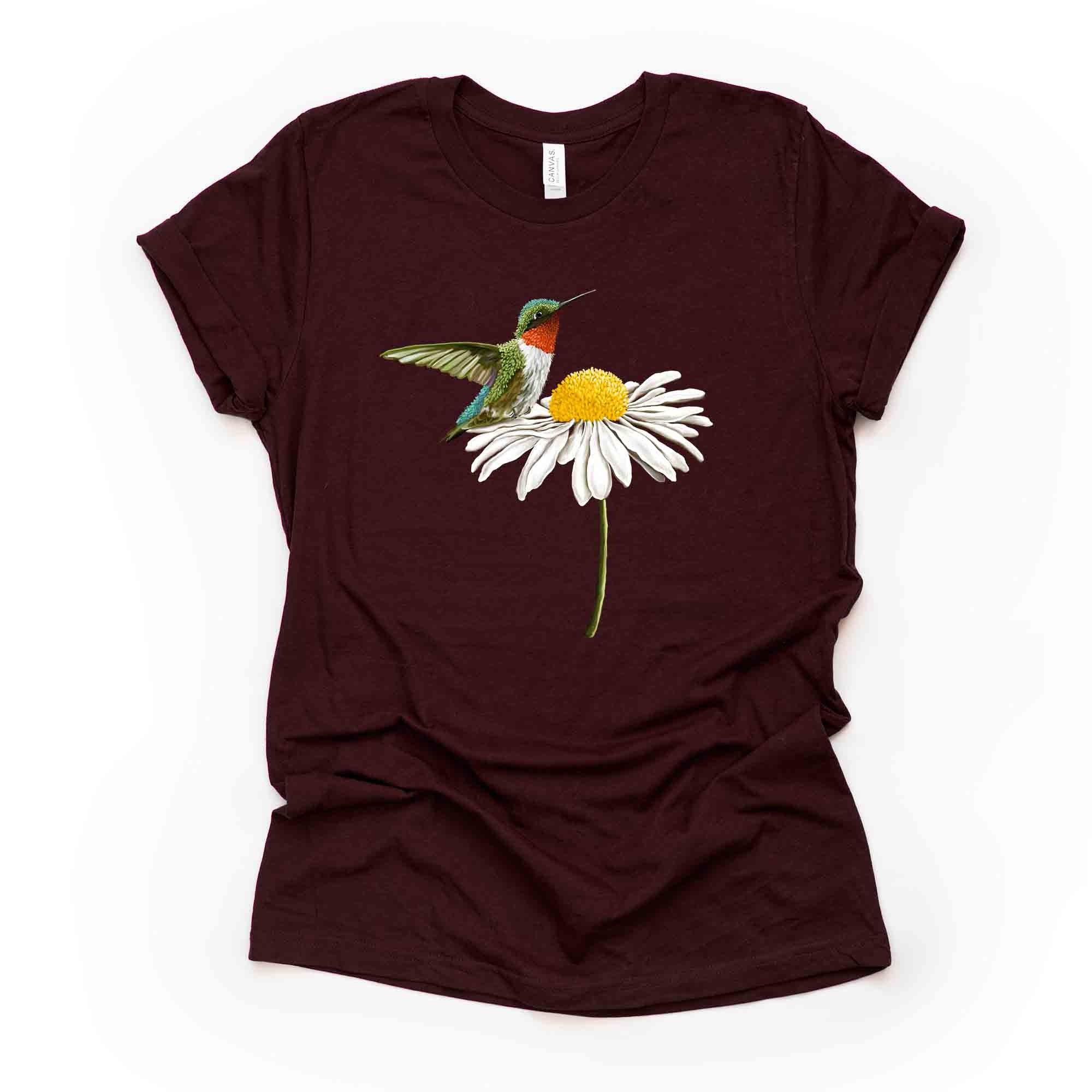 Hummingbird Tee Beautiful Ruby Red Throated Hummingbird on - Etsy