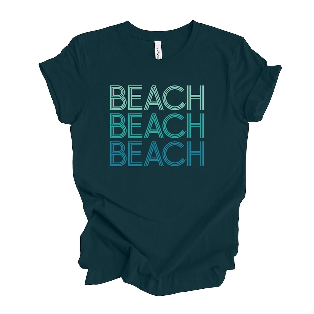 Summer Beach Tee: Repeating Text Design, Unisex Shirt - Etsy