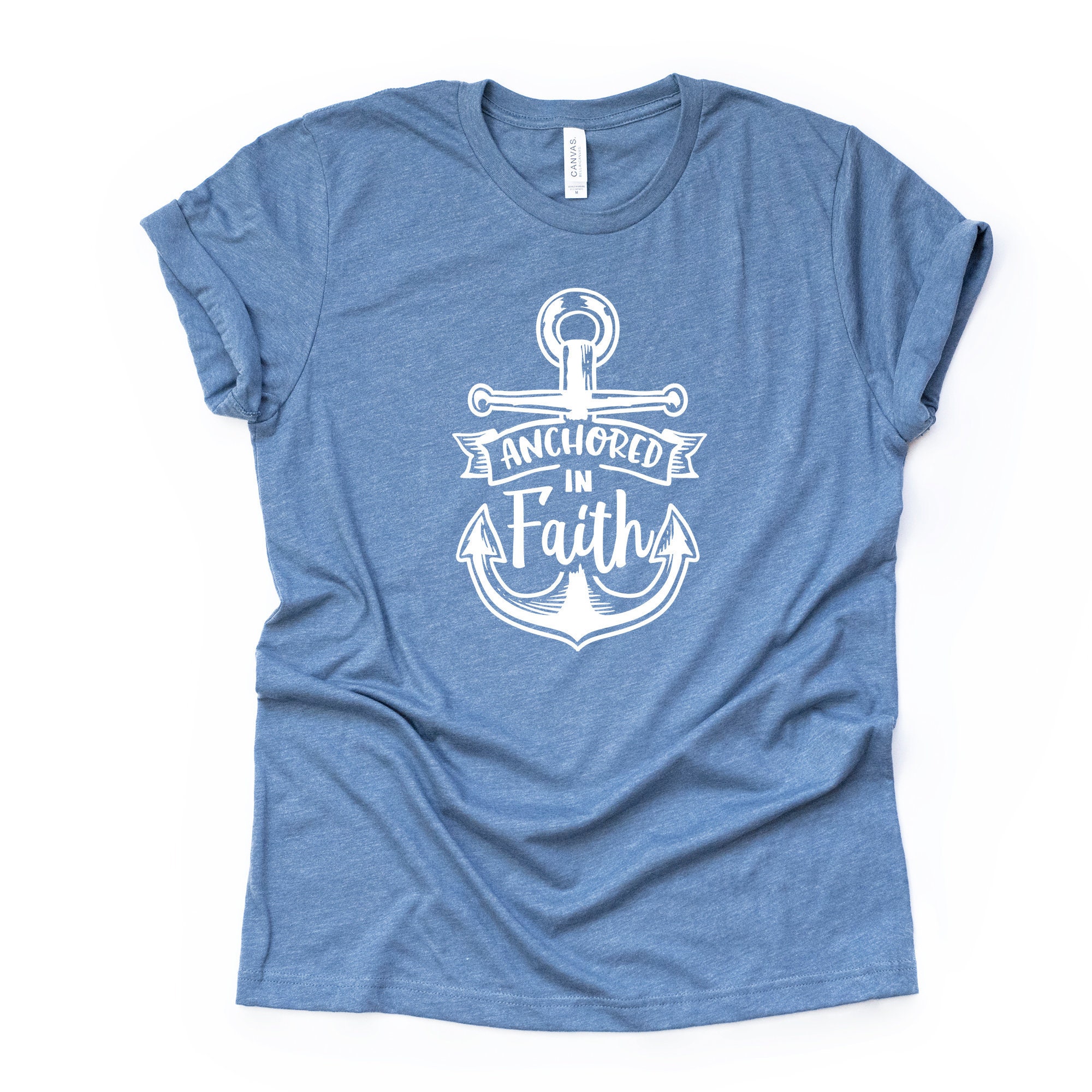 Christian Tee Anchored by Faith Christian Design With Anchor - Etsy