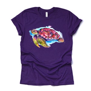 Gorgeous Watercolor Sea Turtle, Colorful Sea Turtle, Neon Sea Turtle ...