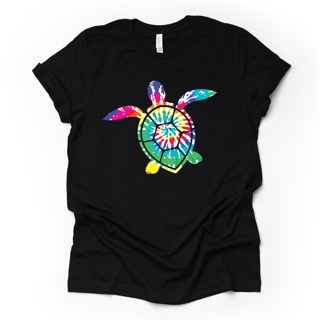 Tie Dye Sea Turtle Cotton Tee, Fun Design, Plus Sizes Available - Etsy
