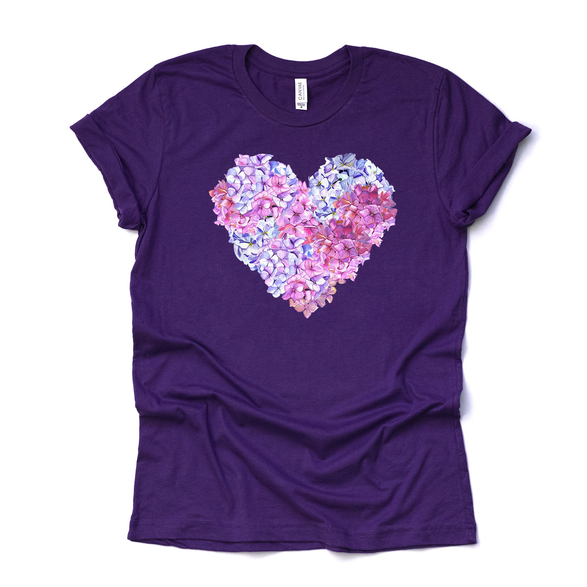 Spring Flowers Tee Beautiful Hydrangea in Heart Shape Design - Etsy